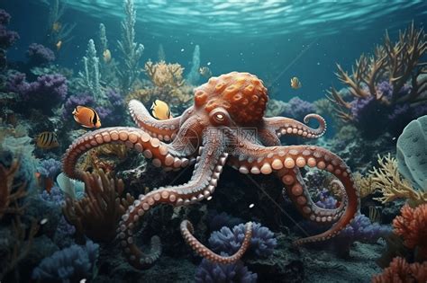 海底章鱼插画图片下载 正版图片600067145 摄图网