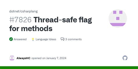 Thread Safe Flag For Methods · Dotnet Csharplang · Discussion 7826