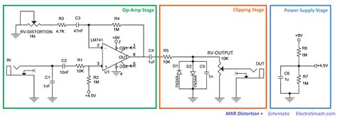 Simple Op Amp Distortion Circuit Circuit Diagram