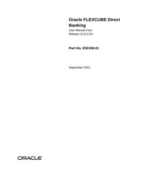 Pdf Oracle Flexcube Direct Banking Oracle Help Center Manual