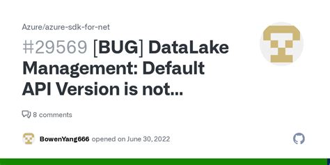 Bug Datalake Management Default Api Version Is Not Recognized · Issue 29569 · Azureazure