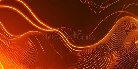 A Futuristic Burnt Orange Abstract Background With Glowing Neon Light Streaks Creating A High