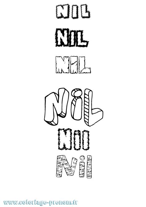 Coloriage Du Prénom Nil à Imprimer Ou Télécharger Facilement