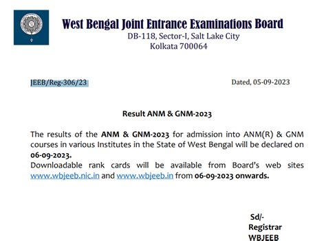 Wb Anm Gnm Result Link Out Rank Card At Wbjeeb Nic In
