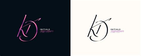Kd Initial Signature Logo Design With Elegant And Minimalist