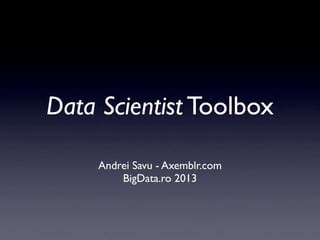 Data Scientist Toolbox PDF Databases Computer Software And Applications