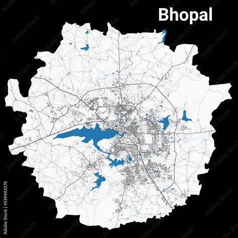 Bhopal Map Detailed Map Of Bhopal City Administrative Area Cityscape