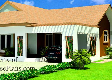 Simple Two Bedroom House Plan In Ghana