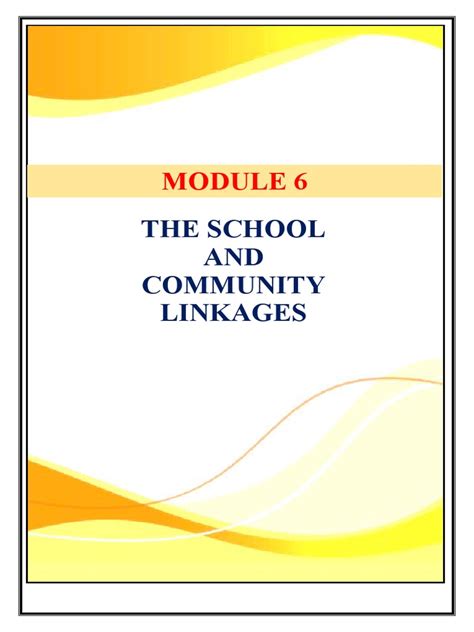 tip module 6 school and community linkages pdf teachers schools