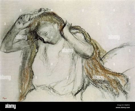 After The Bath Degas Edgar Stock Photo Alamy