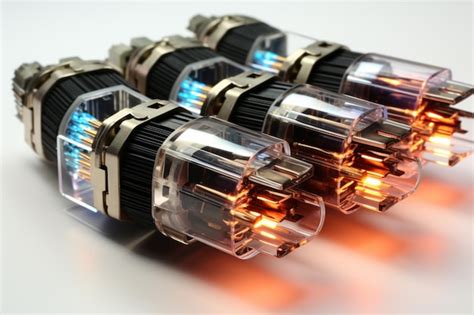 Premium Photo Fiber Optic Connectors On White Background
