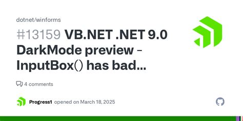 Vbnet Net 90 Darkmode Preview Inputbox Has Bad Button Colors