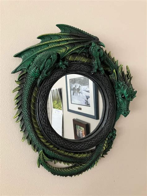 medieval dungeon crystal jade dual dragon dart board wall sculpture 20