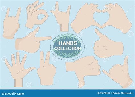 Set Of Hands Stock Vector Illustration Of Concept Finger 95138519