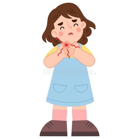 Illustration Of A Girl Having A Sore Throat Stock Vector Illustration Of Baby Medical