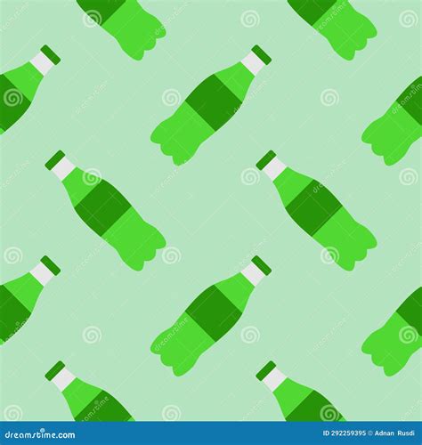 Soft Drink Seamless Pattern Vector Illustration Bottle Of Soda