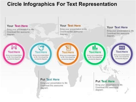 Circle Infographics For Text Representation PowerPoint Templates
