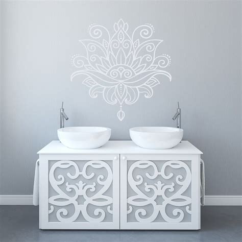 Lotus Mandala Flower Wall Art Decal Yoga Vinyl Decal Morrocan Etsy