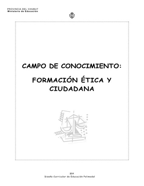 campo de conocimiento formación ética y