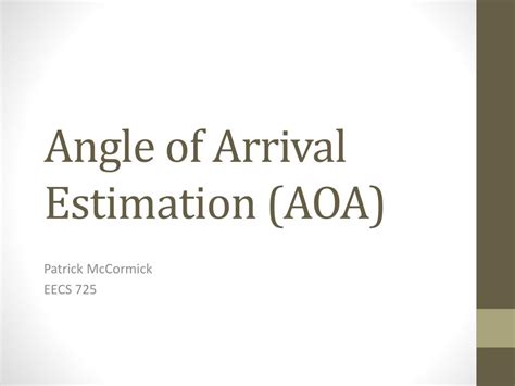 Ppt Angle Of Arrival Estimation Aoa Powerpoint Presentation Free Download Id5384717