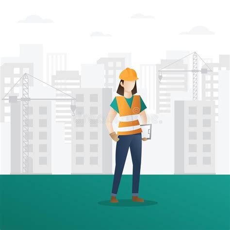 Trabajador De Construcci n De Sexo Femenino Ilustración del Vector