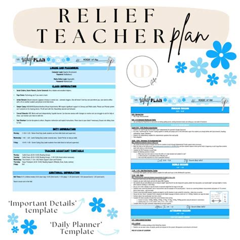 Vibin Vintage Burst Relief Teacher Plan Editable Organisation