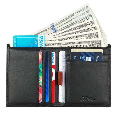 Mens Leather Vertical Bifold Wallets Iucn Water