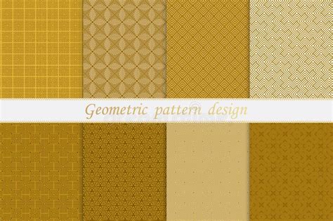Set Of Gold Geometric Seamless Pattern Design Modern Stock Vector Illustration Of Luxury
