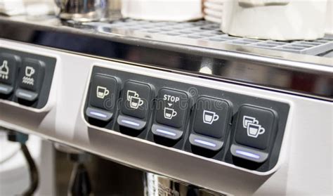 Buttons In The Coffee Machine For Different Types Of Coffee Preparation