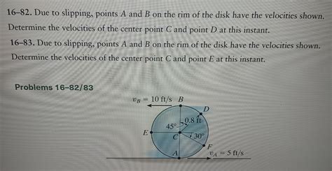 solved 16 82 ﻿due to slipping points a and b ﻿on the rim
