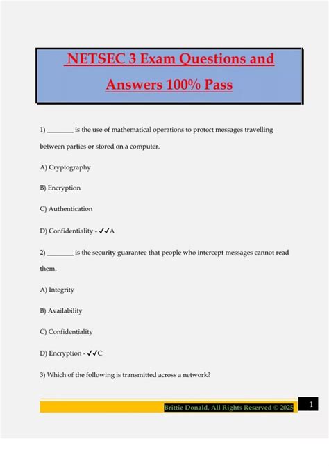 Netsec 3 Exam Questions And Answers 100 Pass Netsec Stuvia Us