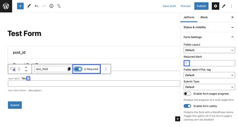 Form Settings Formbuilder