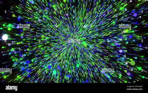 Abstract Multicolored Lines Spread To The Wide Circle From One Point Motion Concept Of