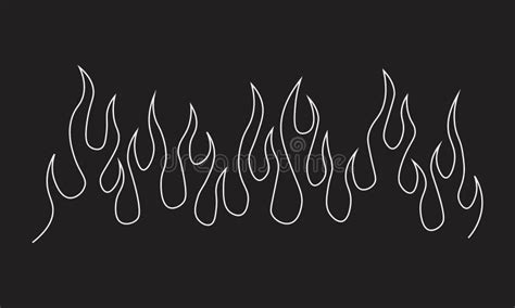 Minimalist Silhouette Of Flame One Line Drawing Stock Vector