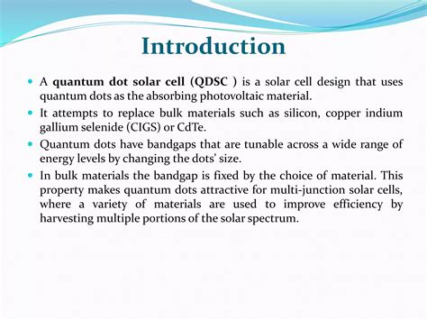 Quantum Dot Solar Cell Ppt