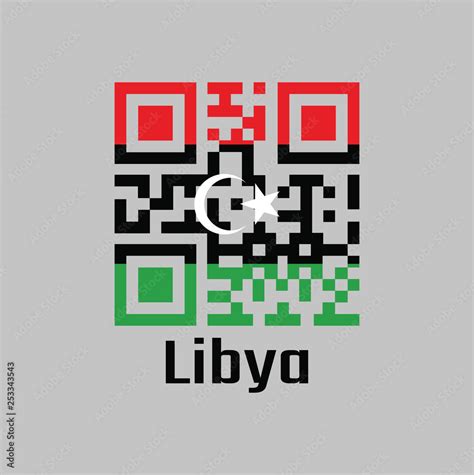 Qr Code Set The Color Of Libyan Flag A Horizontal Triband Of Red Black