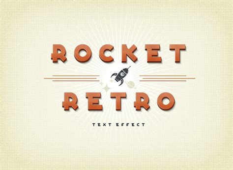 Rocket Retro Psd Text Effect Pixeden Club