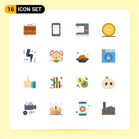 Mobile Interface Flat Color Set Of 16 Pictograms Of Line Ecommerce Android Ecommerce Home