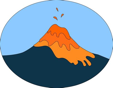 Active Volcano Illustration Vector On White Background 13633471