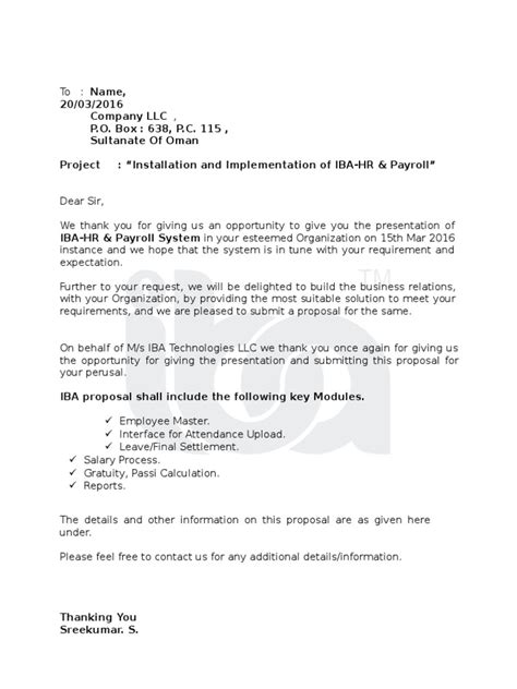 Hr Payroll Proposal Pdf Enterprise Resource Planning Project