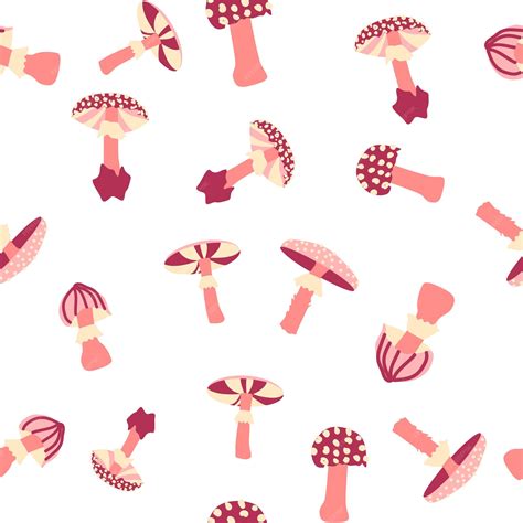 Premium Vector Magic Mushrooms Seamless Pattern Psychedelic