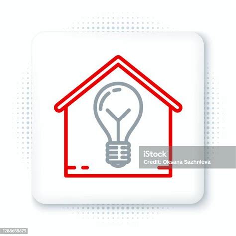 흰색 배경에 격리 된 라인 스마트 하우스와 전구 아이콘 다채로운 개요 개념 벡터 0명에 대한 스톡 벡터 아트 및 기타 이미지