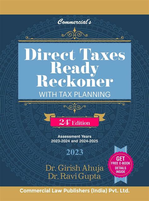 Taxmann Direct Taxes Ready Reckoner Asst Years 2023 24 And 2024 25 47th