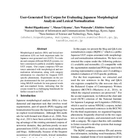 User Generated Text Corpus For Evaluating Japanese Morphological Analysis And Lexical