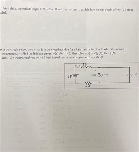 Solved Using Signal Operations Right Shift Left Shift And Chegg