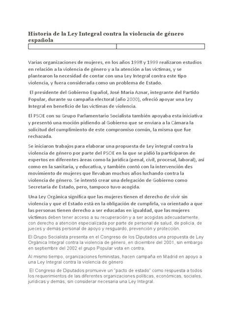 Historia De La Violencia De Genero Pdf Violencia La Violencia