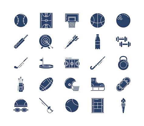 스포츠 및 게임 아이콘 세트 프리미엄 벡터