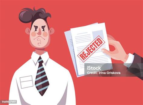 거부된 피드백 문서 개념을 손으로 잡습니다 거부 실패 사무실 그래픽 디자인 벡터 일러스트 레이 션 직업에 대한 스톡 벡터 아트