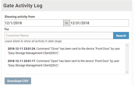 Gate Activity Log Storable Easy Help Center