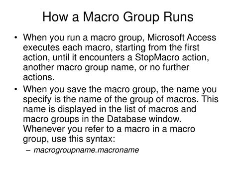 Ppt Access Macros Powerpoint Presentation Free Download Id1247854